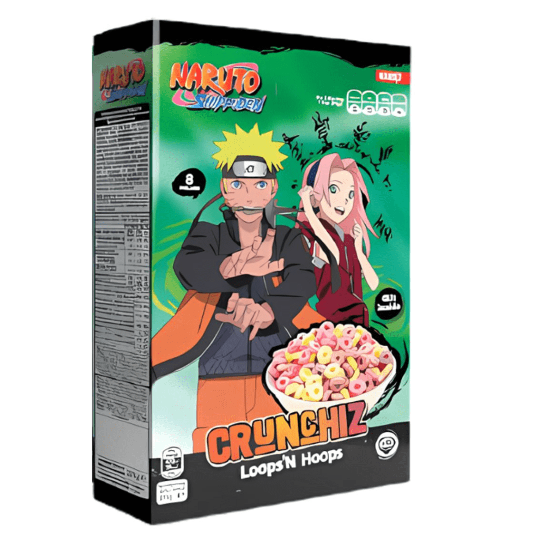 Naruto Crunchiz Loops ‘N’ Hoops Cereal 375g - Candymail UK