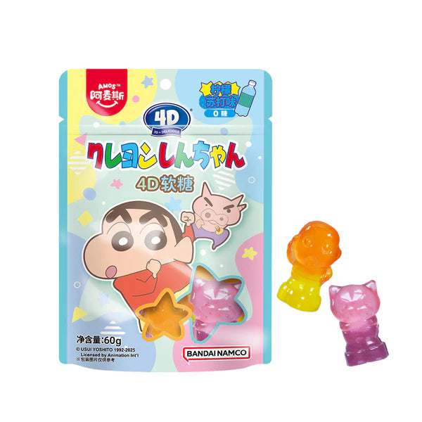 4D Amos Crayon Shin Chan Shaped Gummy Candy Lemon Soda Flavour 60g ...