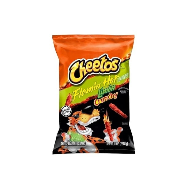 Cheetos Flamin' Hot Limon Crunchy 226g Best Before September 2025 - Candymail UK