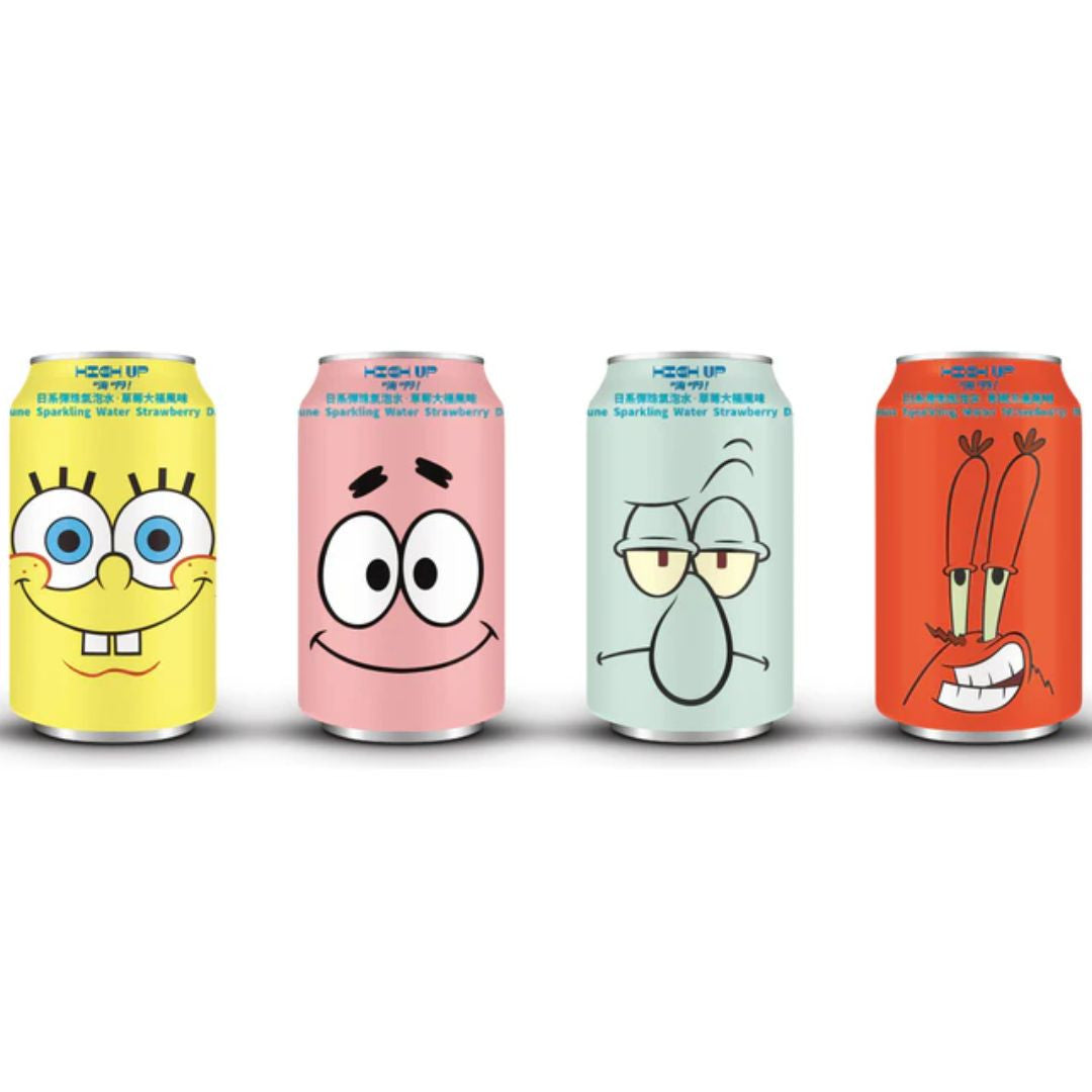 SpongeBob Ramune Strawberry Daifuku 330ml (Assorted Designs) - Candymail UK