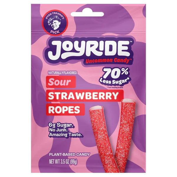 Joyride Sweets Sour Strawberry Ropes 99g - Candymail UK