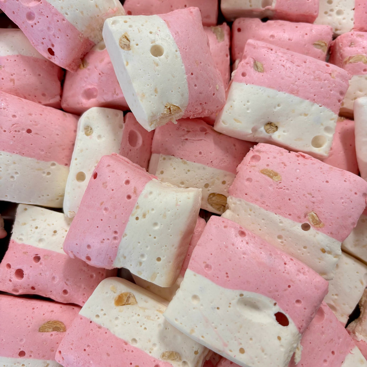 Freeze Dried Raspberry & Vanilla Nougat with Peanuts - Candymail UK