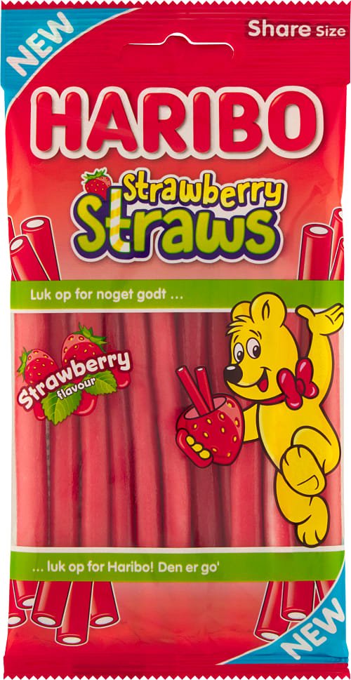 Haribo Strawberry Straws (Sweden) 80g - Candy Mail UK