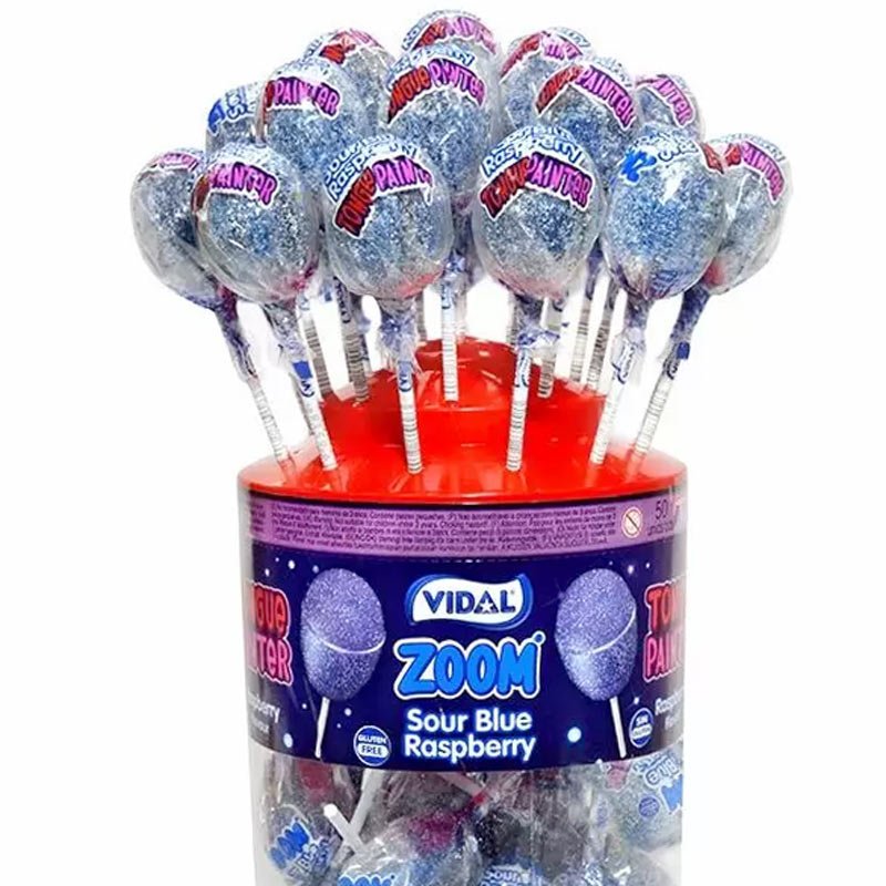 Vidal Zoom Sour Raspberry Tongue Painter Lolly Singles - Candy Mail UK ...