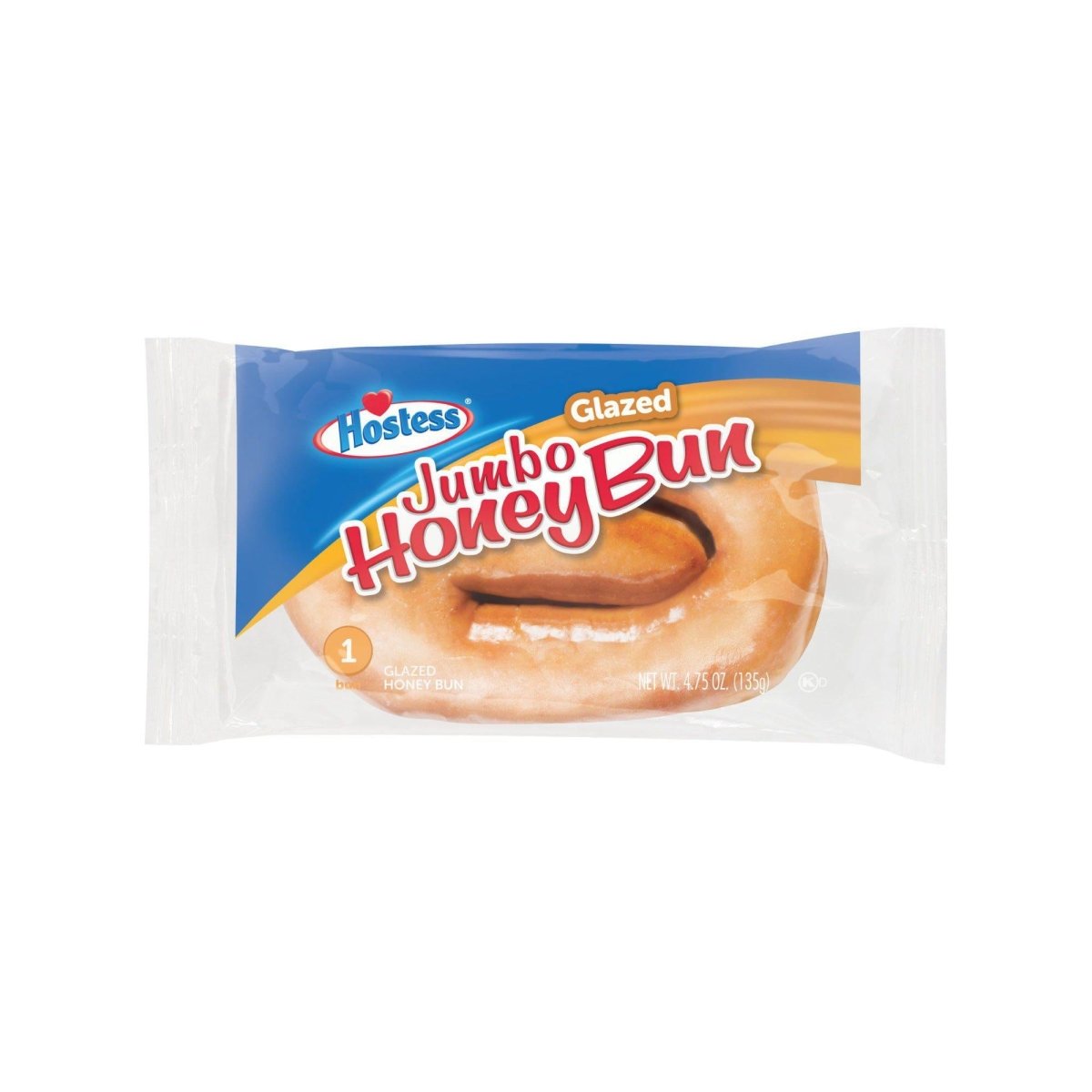 Indulge in the classic taste of Hostess Glazed Jumbo Honey Bun! Soft ...